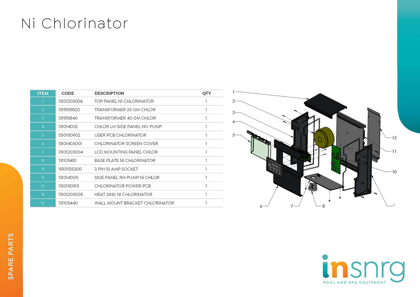Screen Cover for Chlorinators - Insnrg Ni & Vi Chlorinators (Ni25/Ni40 ...